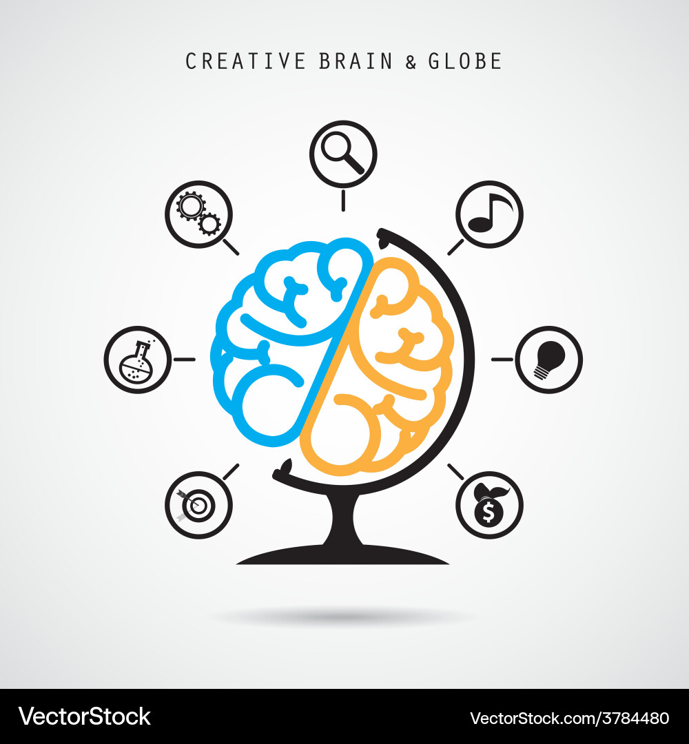 Creative brain abstract logo design Royalty Free Vector