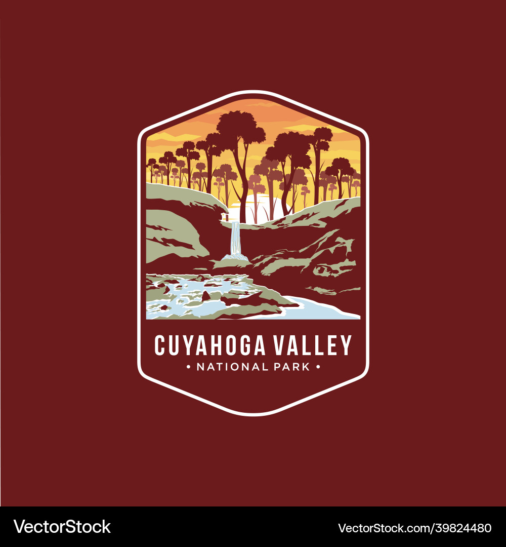Cuyahoga valley national park emblem patch logo Vector Image