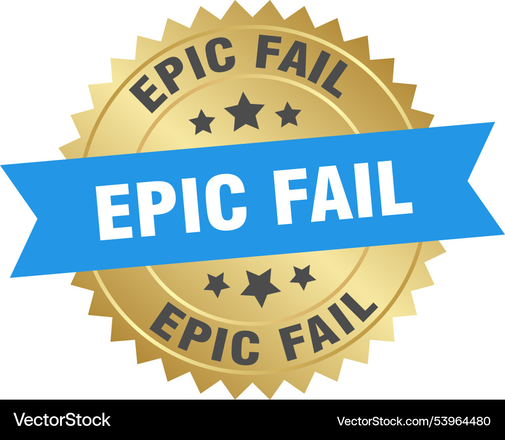 Epic scheit rund blau und gold-label Lizenzfreier Vektor