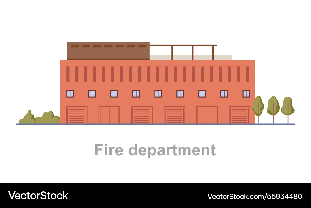 Fire Station Exterior Royalty Free Vector Image