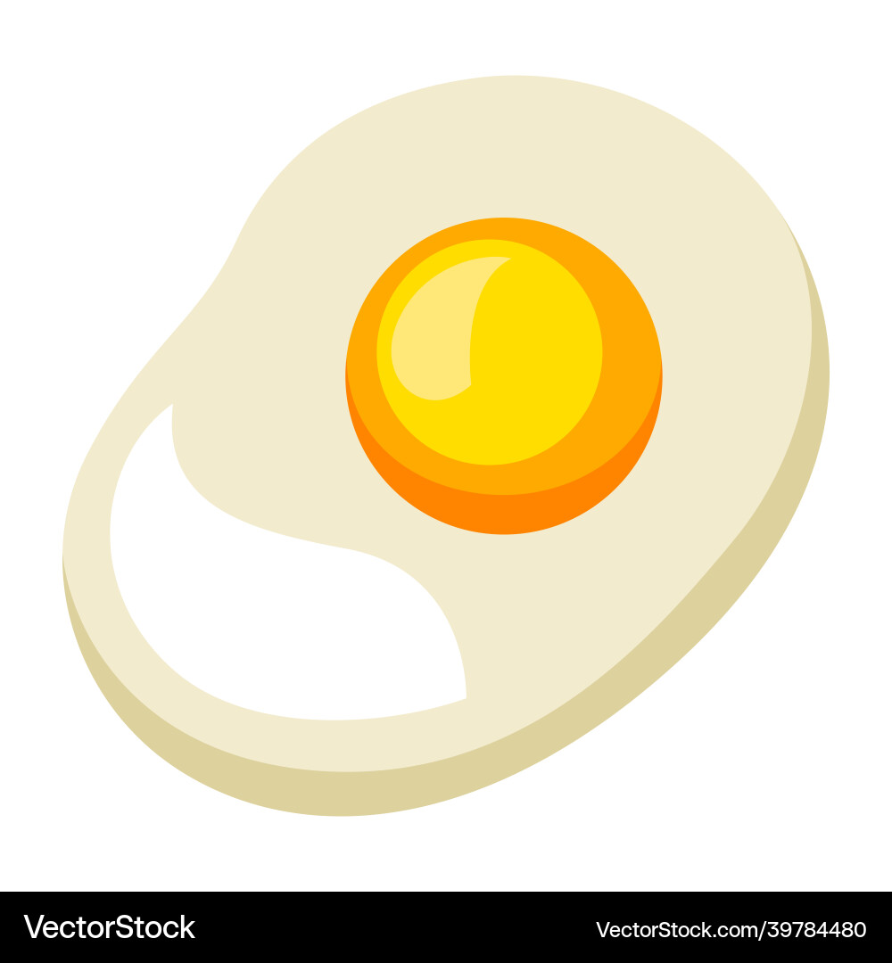 Fried egg breakfast icon food Royalty Free Vector Image