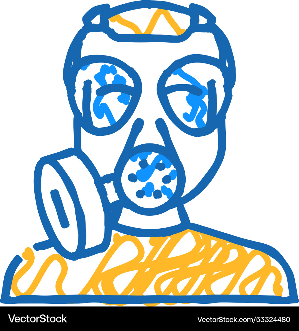 Gas mask face icon doodle Royalty Free Vector Image