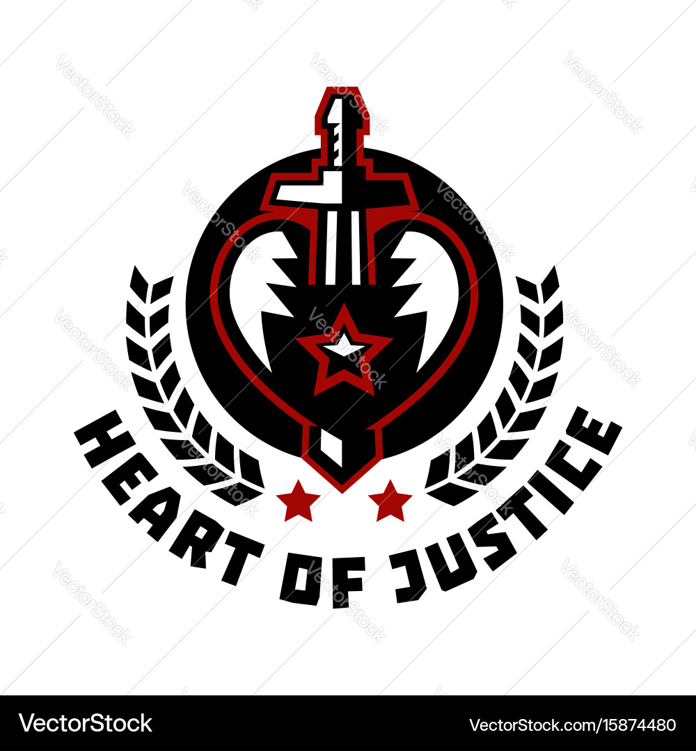 Heart of Justice - Sword Piercing Royalty Free Vector Image
