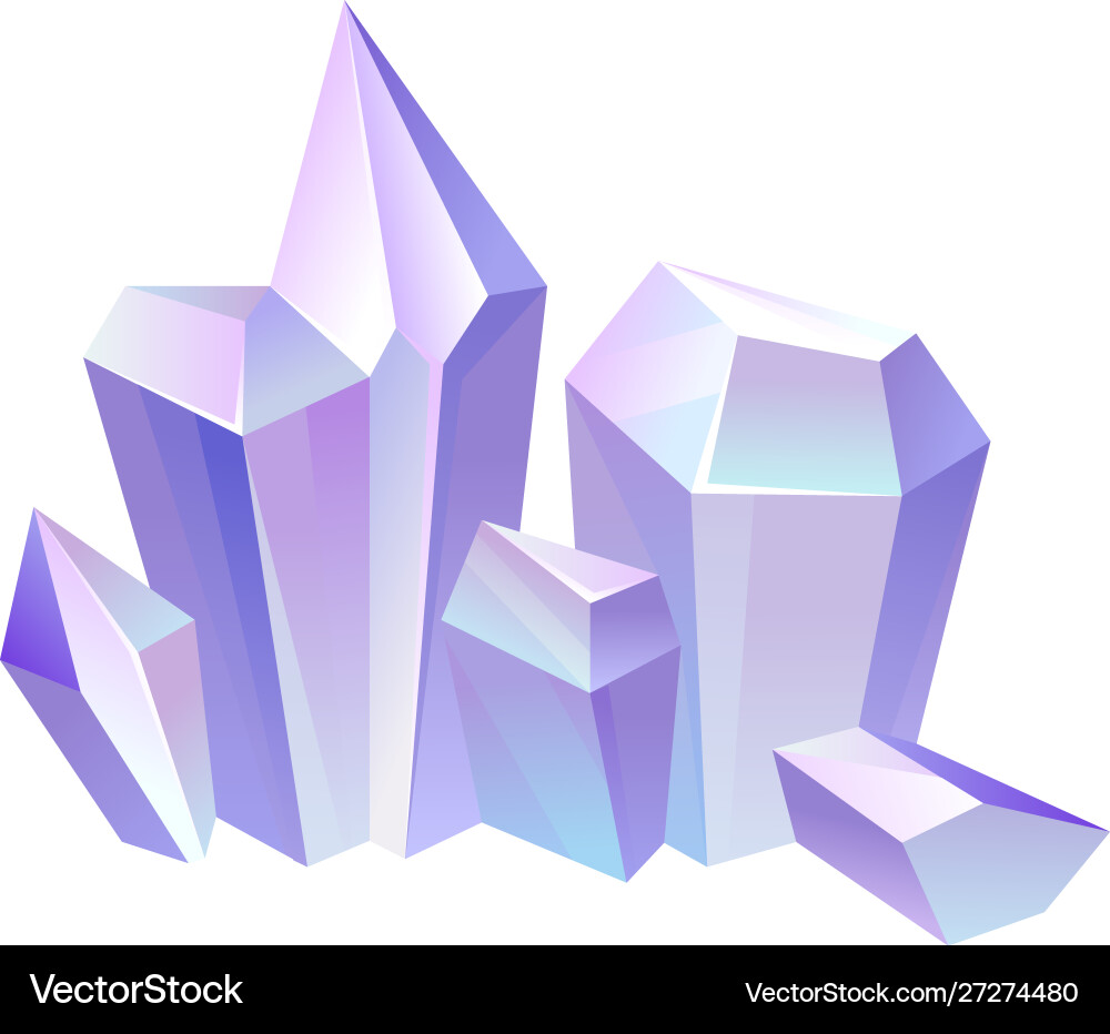 Lilac crystals on a white Royalty Free Vector Image