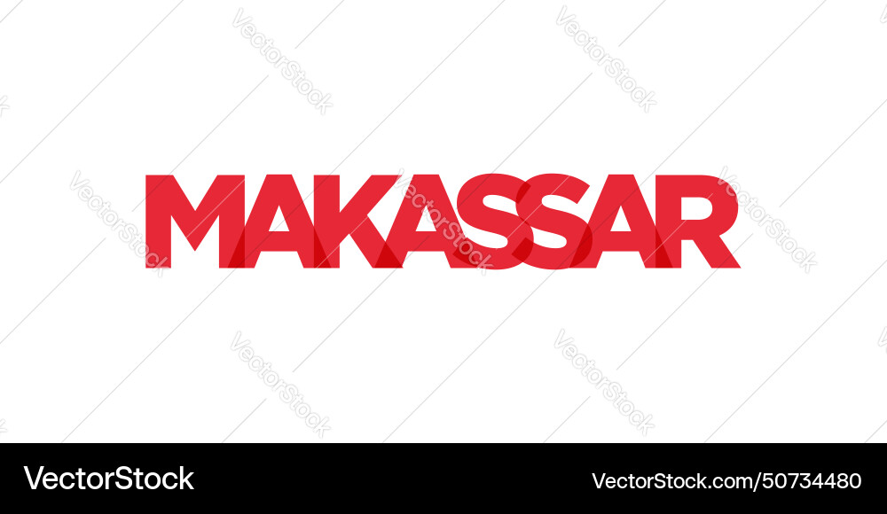 Makassar in the indonesia emblem design Royalty Free Vector