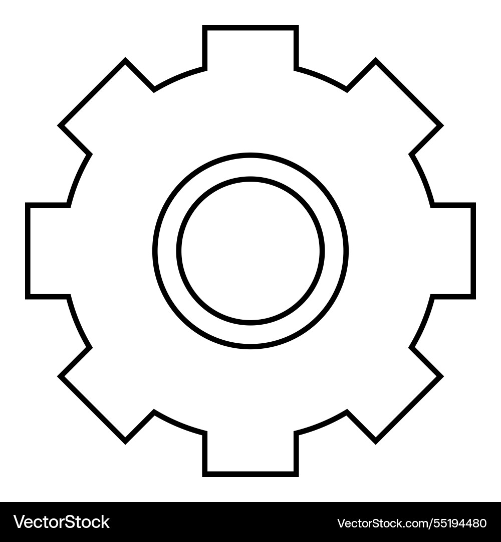 Minimalist gear outline for settings engineering Vector Image