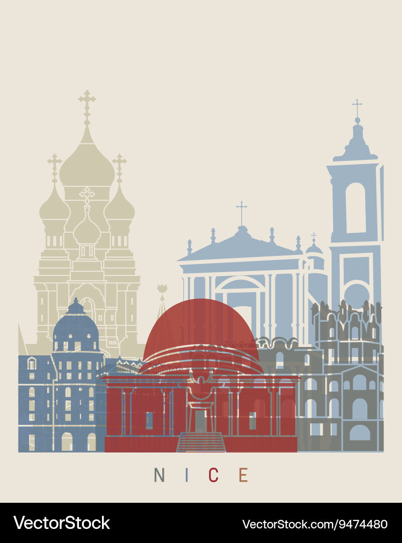 Nice skyline poster Royalty Free Vector Image - VectorStock