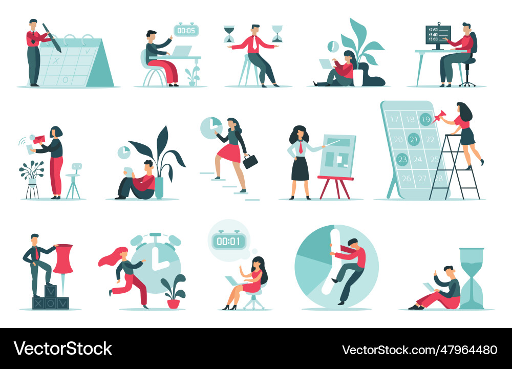 Schedule planning work timing strategy office Vector Image