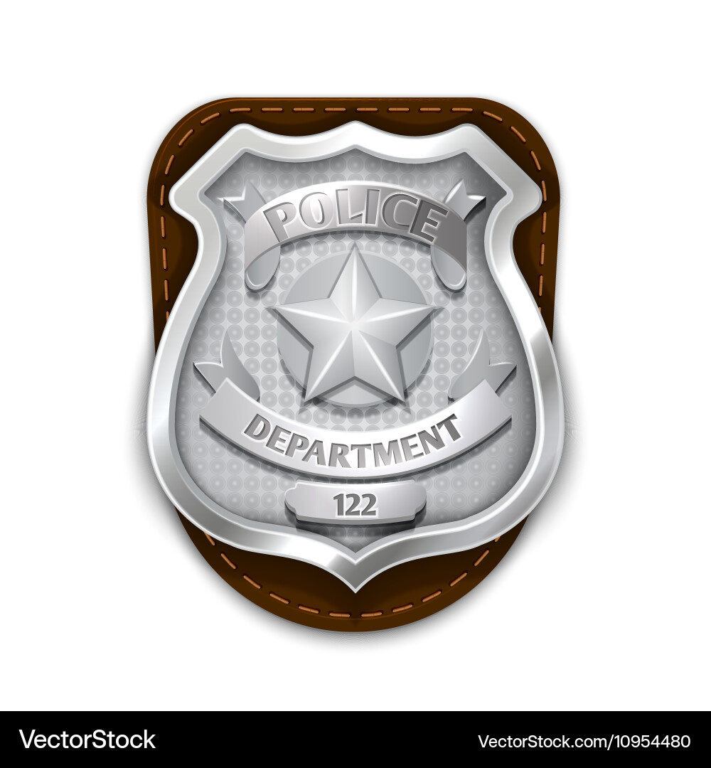 Silver Police Security Badge Royalty Free Vector Image
