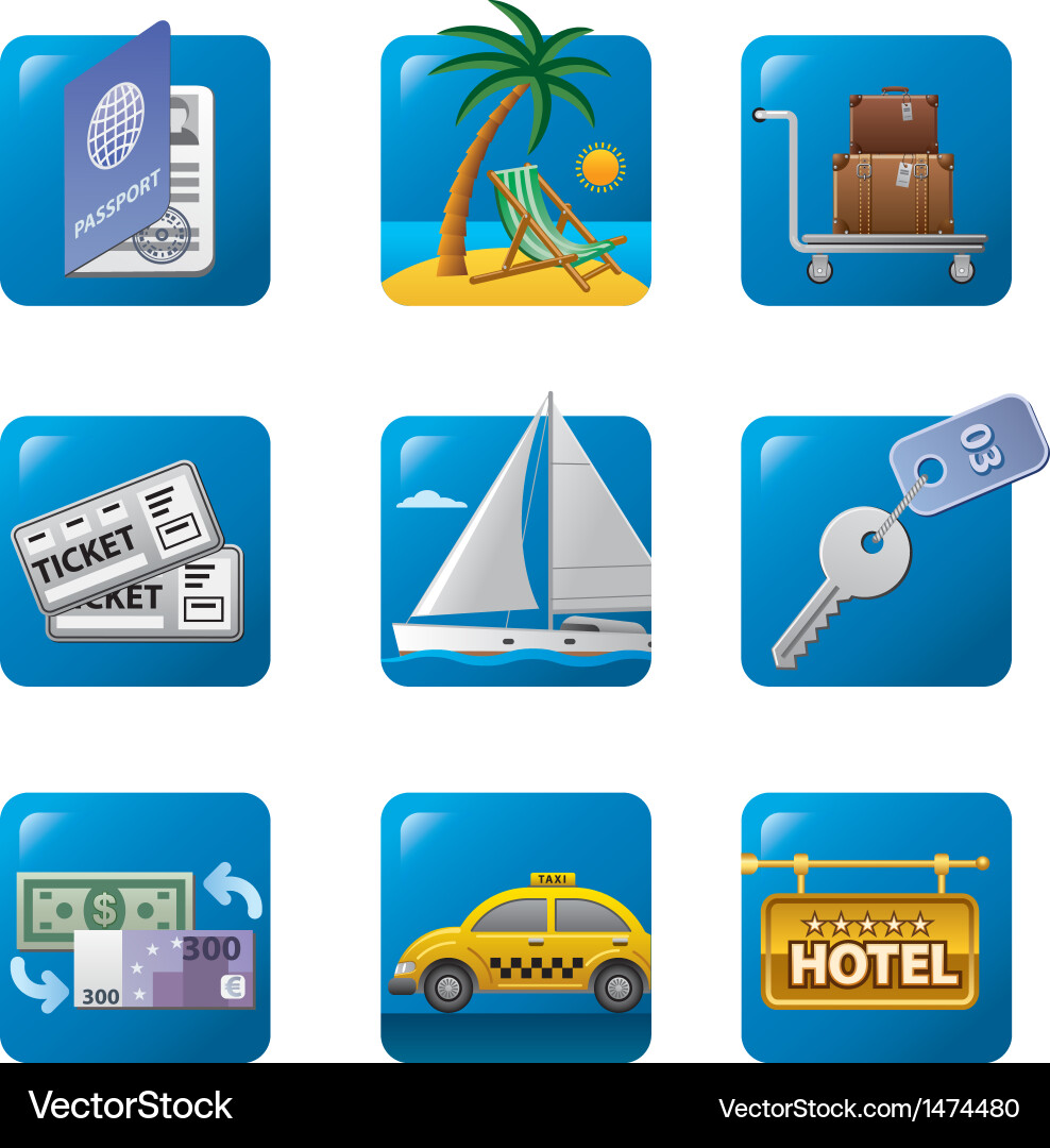 Tourism icon set2 Royalty Free Vector Image - VectorStock