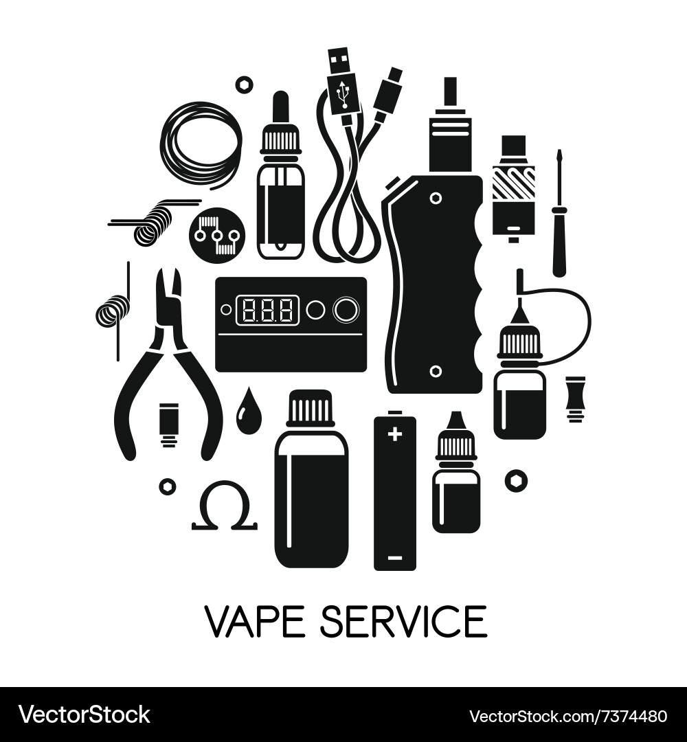 Vape Accessories Icon Set Royalty Free Vector Image