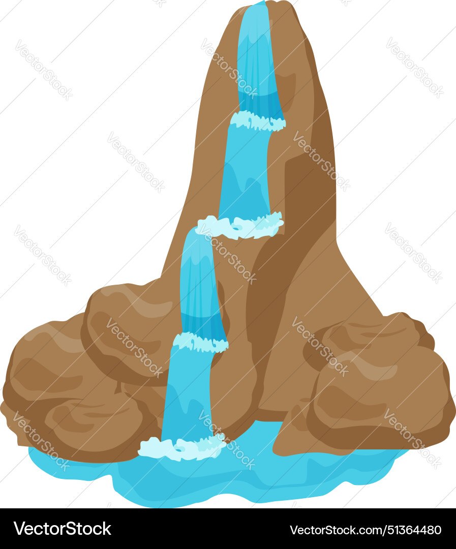 Vibrant cartoon waterfall landscape Royalty Free Vector