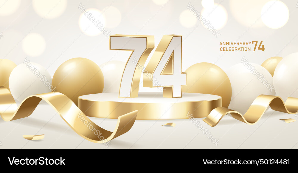 74th anniversary celebration background Royalty Free Vector