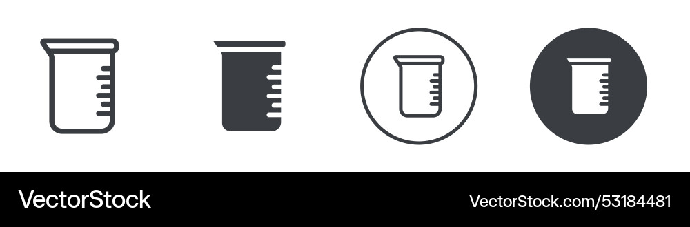 Beaker icon logo outline Royalty Free Vector Image