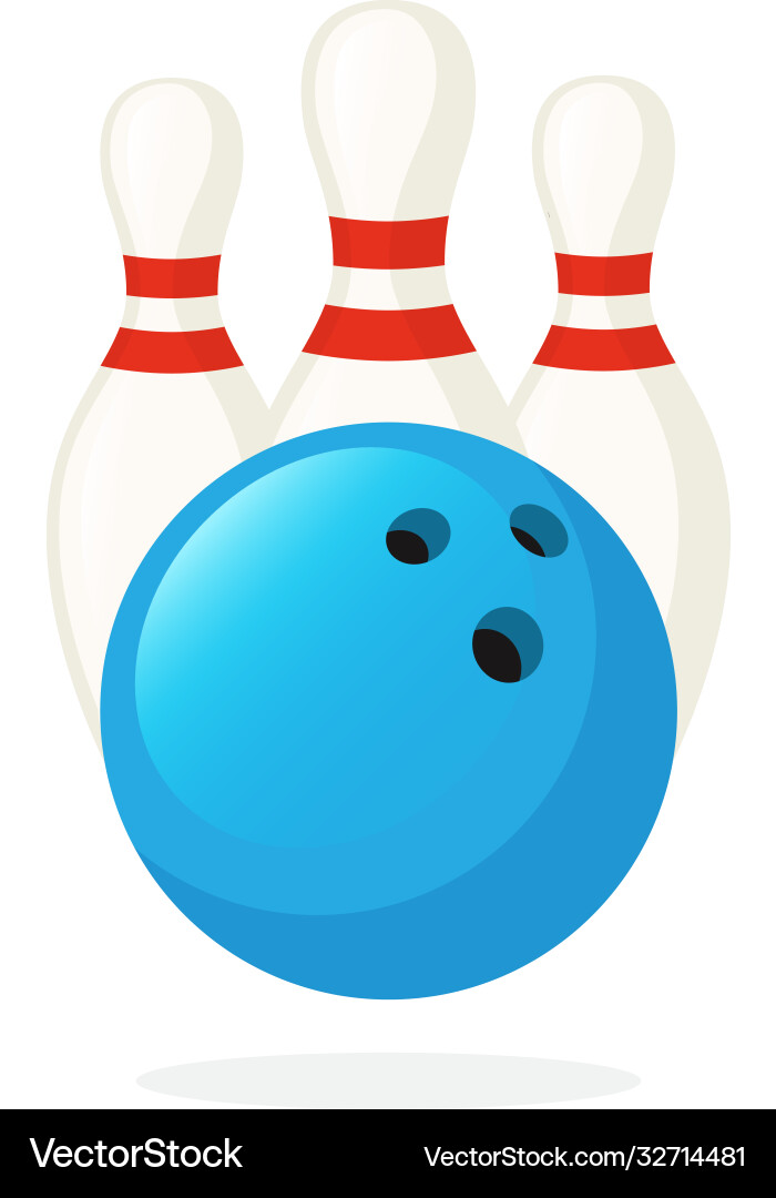 Bowling ball and pins Royalty Free Vector Image