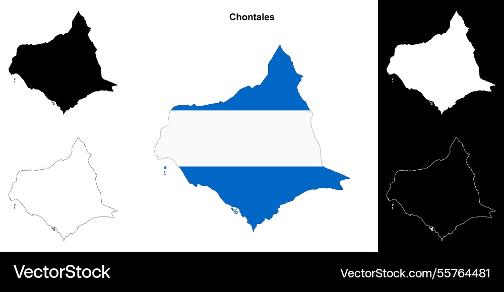 Chontales outline map Royalty Free Vector Image