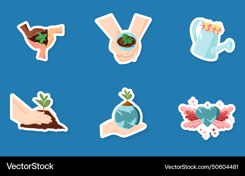 Earth day sticker 3 Royalty Free Vector Image - VectorStock