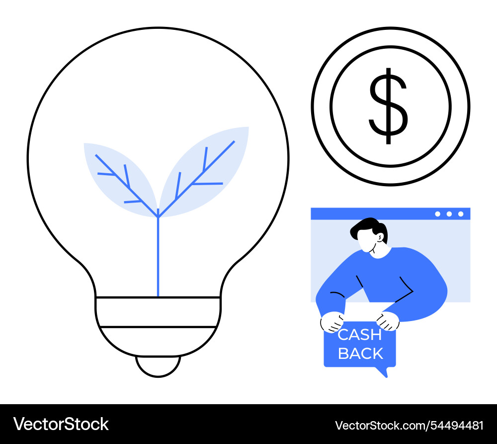 Environmentally friendly savings and cash back Vector Image