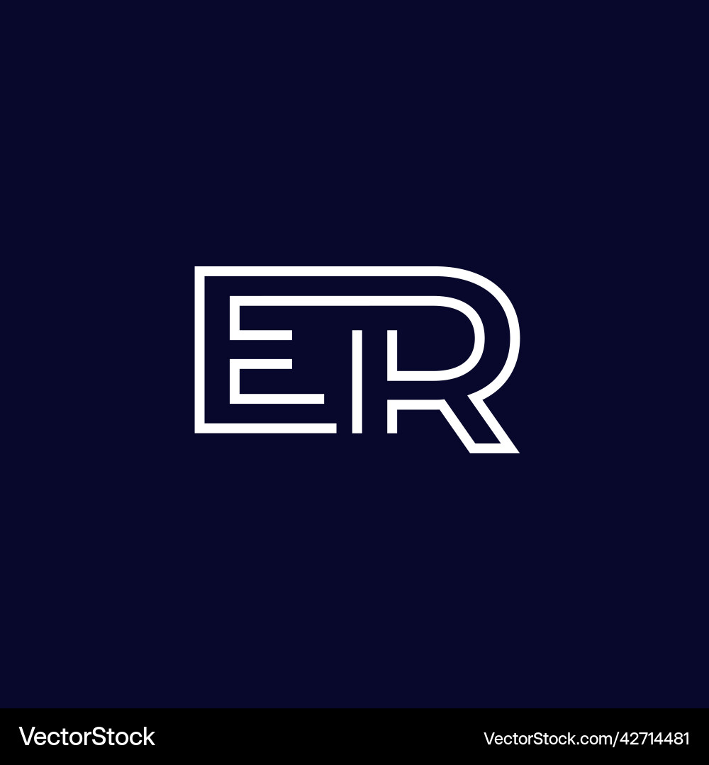 Er letters logo design line Royalty Free Vector Image