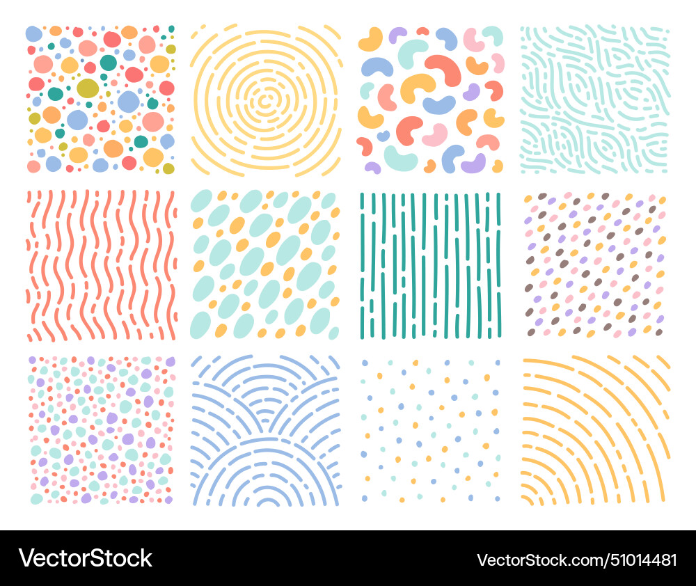 Hand drawn doodle textures cute spots Royalty Free Vector