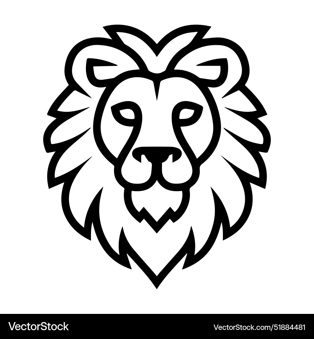 Lion icon or modern line symbol art Royalty Free Vector