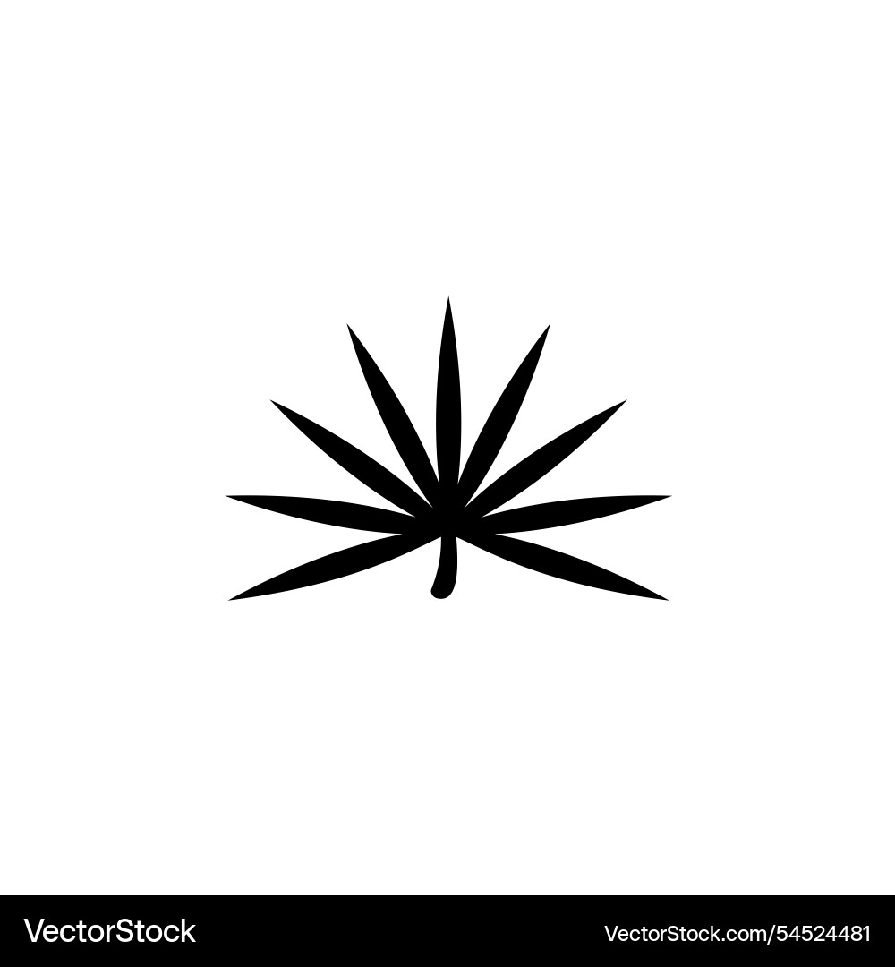 Marijuana cannabis leaf narcotic plant solid flat Vector Image