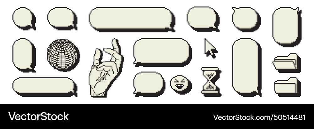 Pixel art dialogue box old computer aesthetics Vector Image