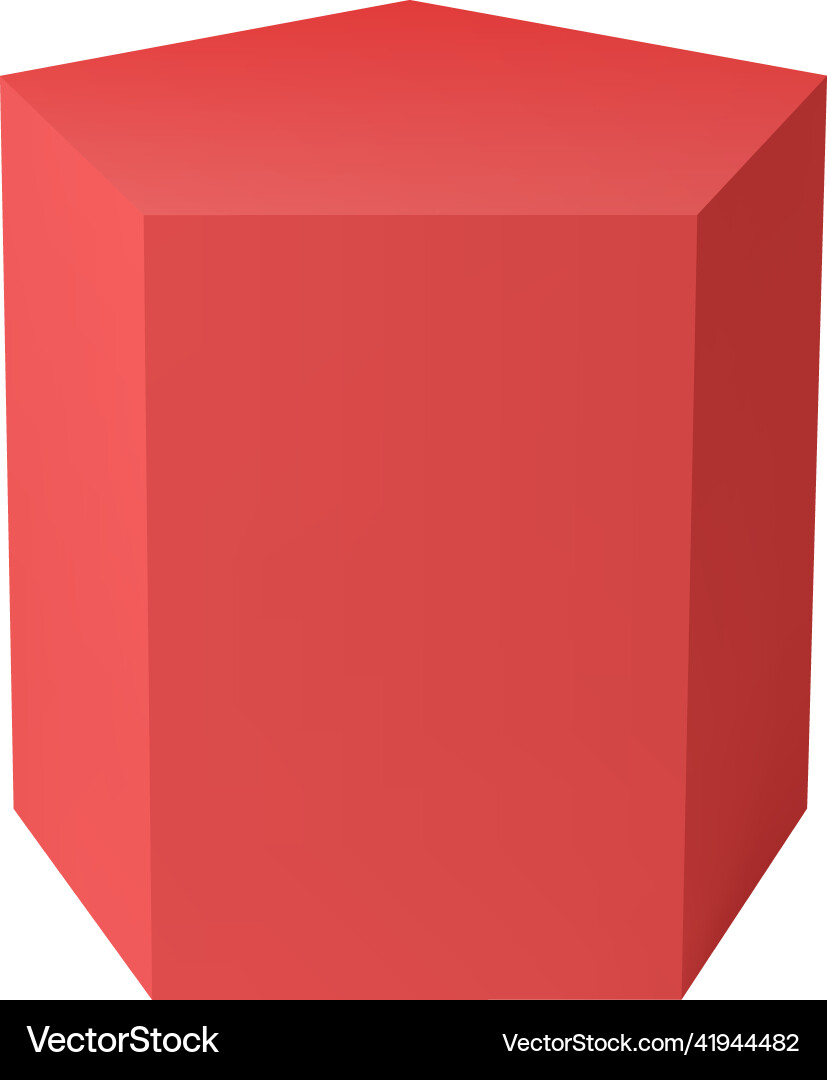 Red pentagonal prism composition Royalty Free Vector Image