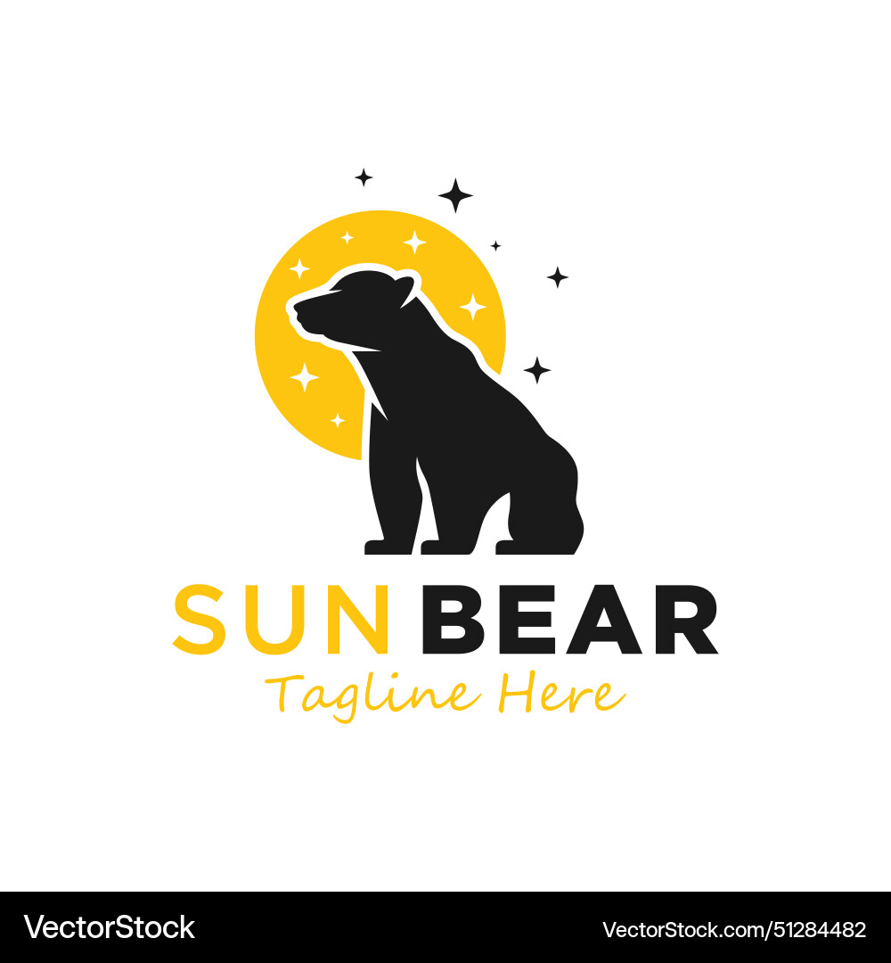 Sun bear logo Royalty Free Vector Image - VectorStock