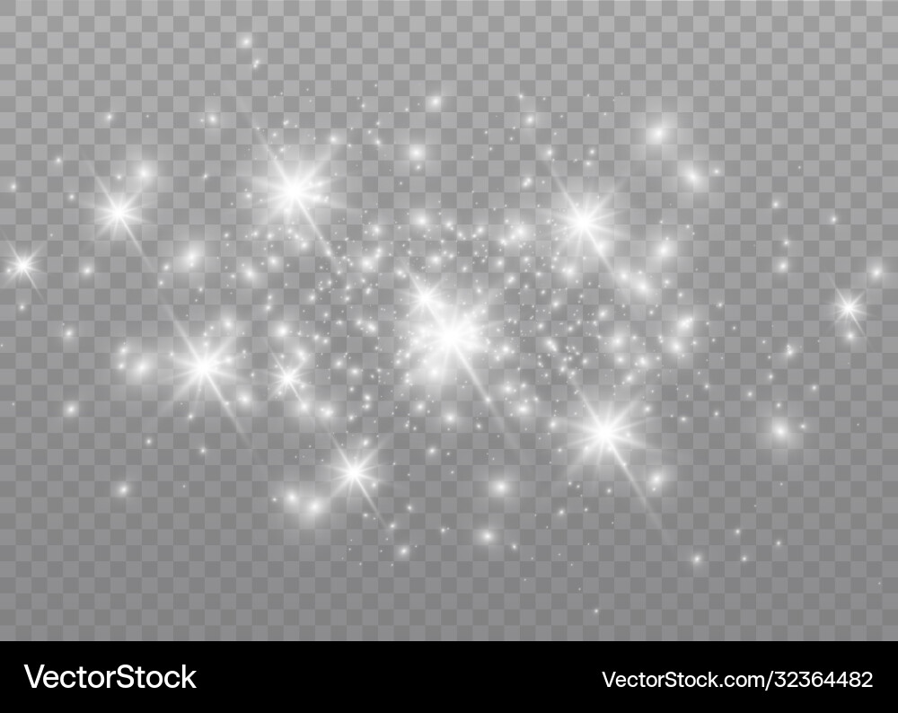 White dust sparks Royalty Free Vector Image - VectorStock