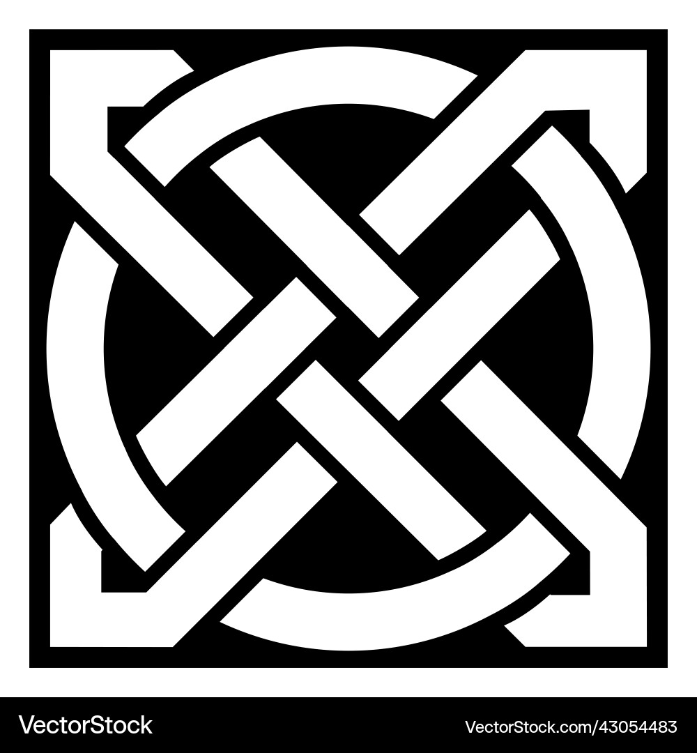 Celtic viking square symbol Royalty Free Vector Image