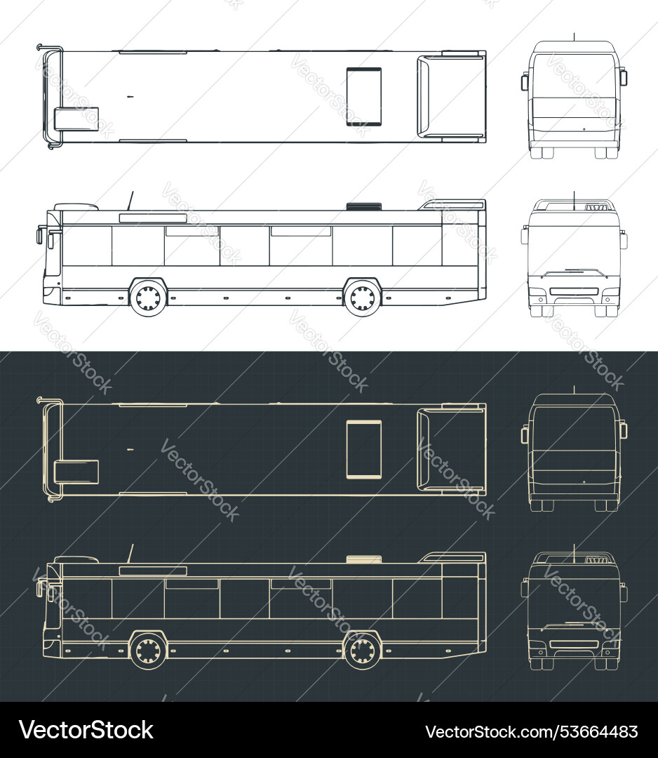 City aabus blueprints Royalty Free Vector Image