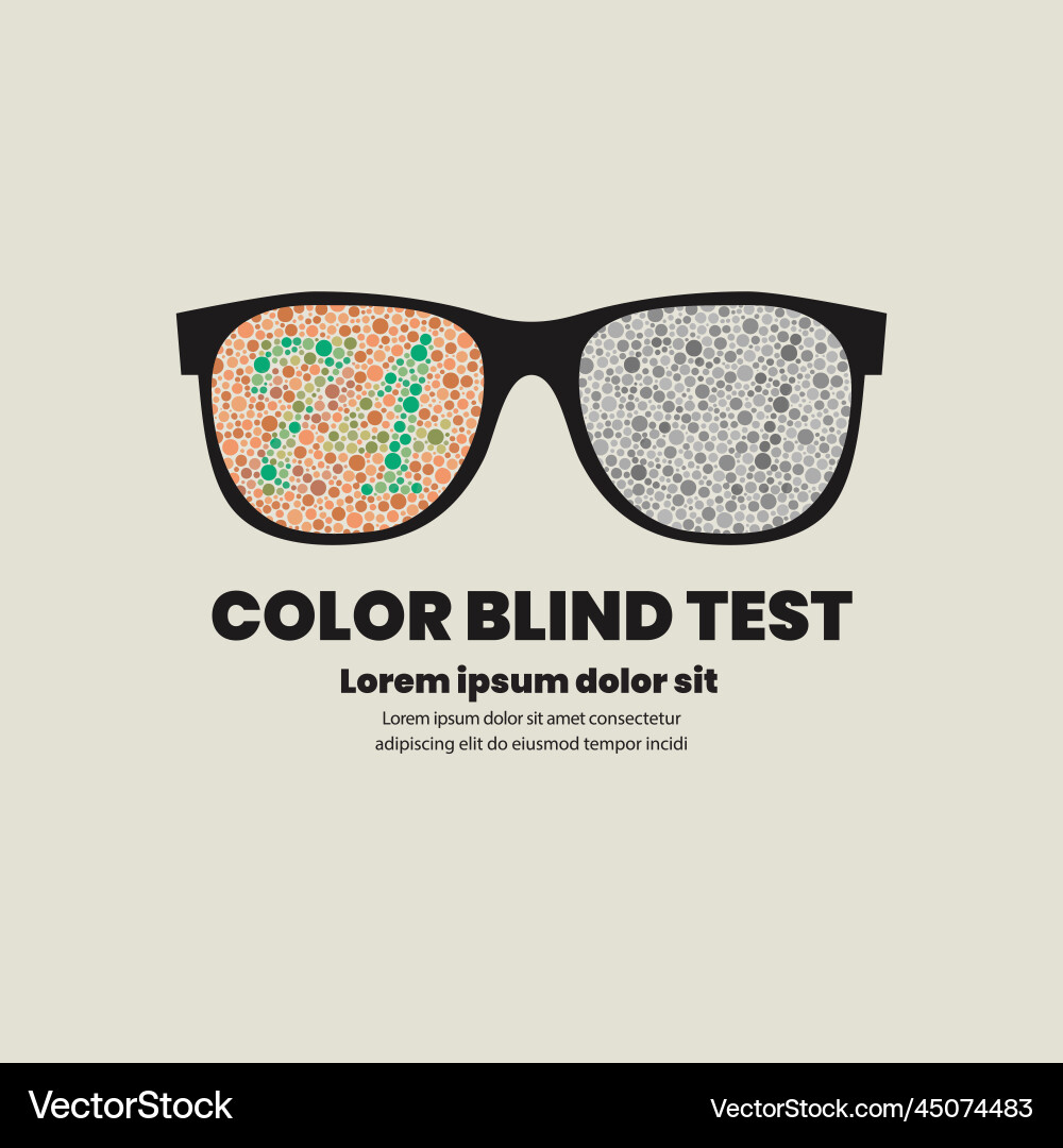 Color blind test poster Royalty Free Vector Image