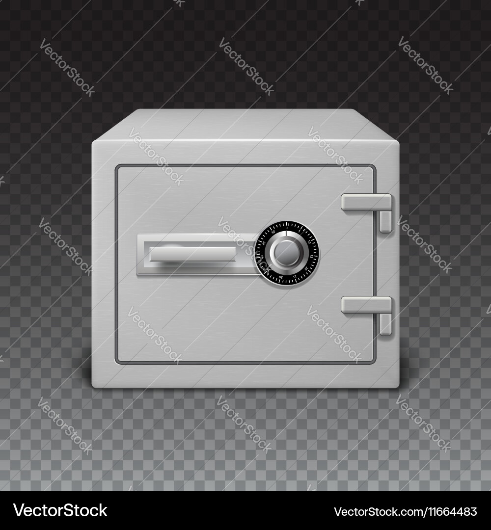 Icon metal box on transparent background safe Vector Image