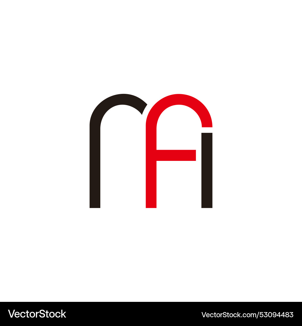 Letter mf linked loop colorful simple logo Vector Image