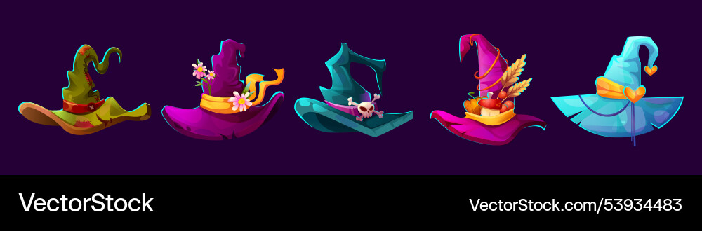 Magic fairytale fantasy witch cap Royalty Free Vector Image