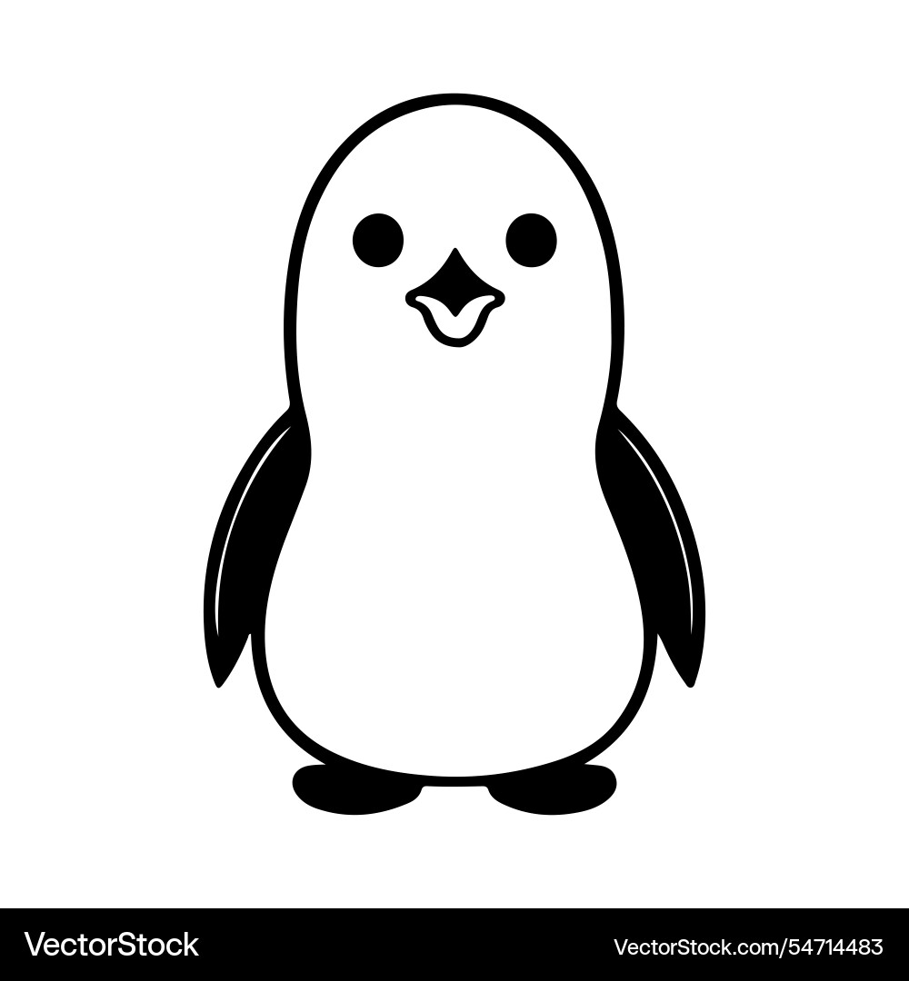 Penguin line art Royalty Free Vector Image - VectorStock