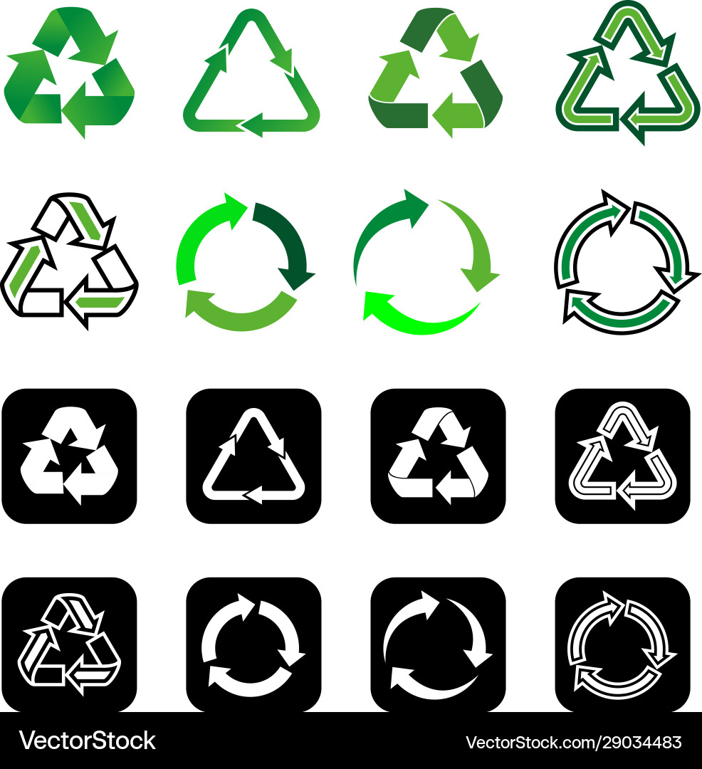 Set recycle icon Royalty Free Vector Image - VectorStock