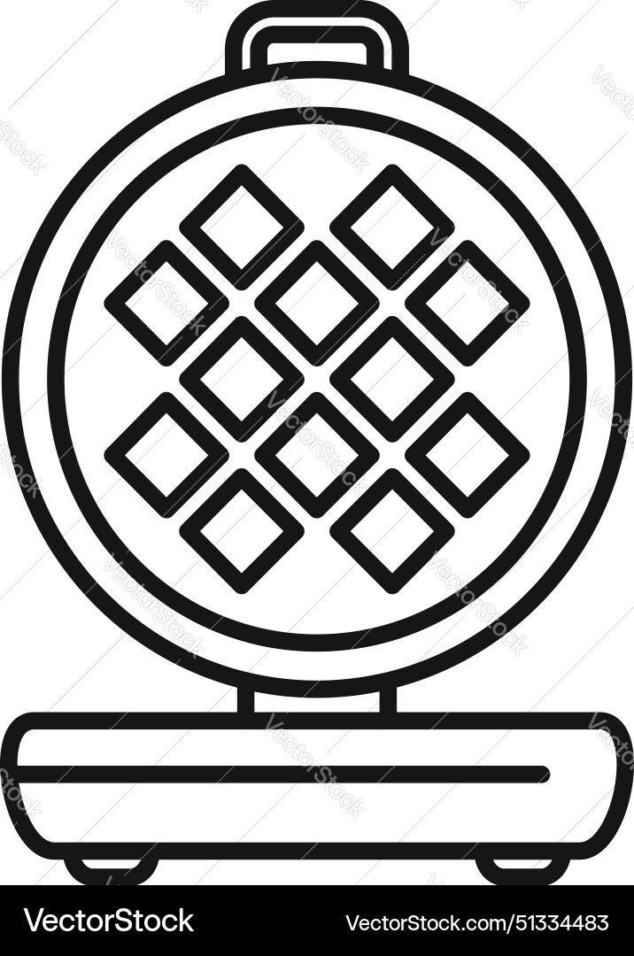 Sleek line art icon representing a waffle maker Vector Image