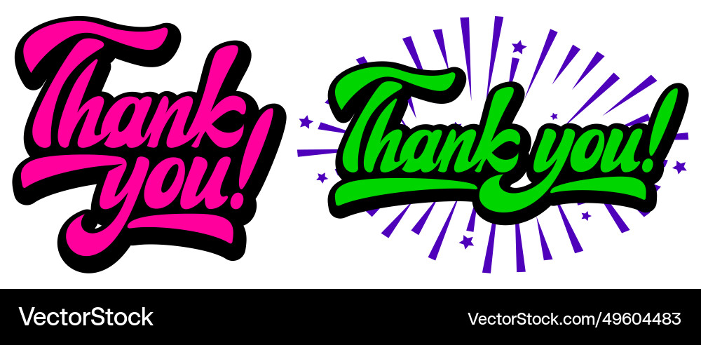 Thank You Inscription Set Royalty Free Vector Image