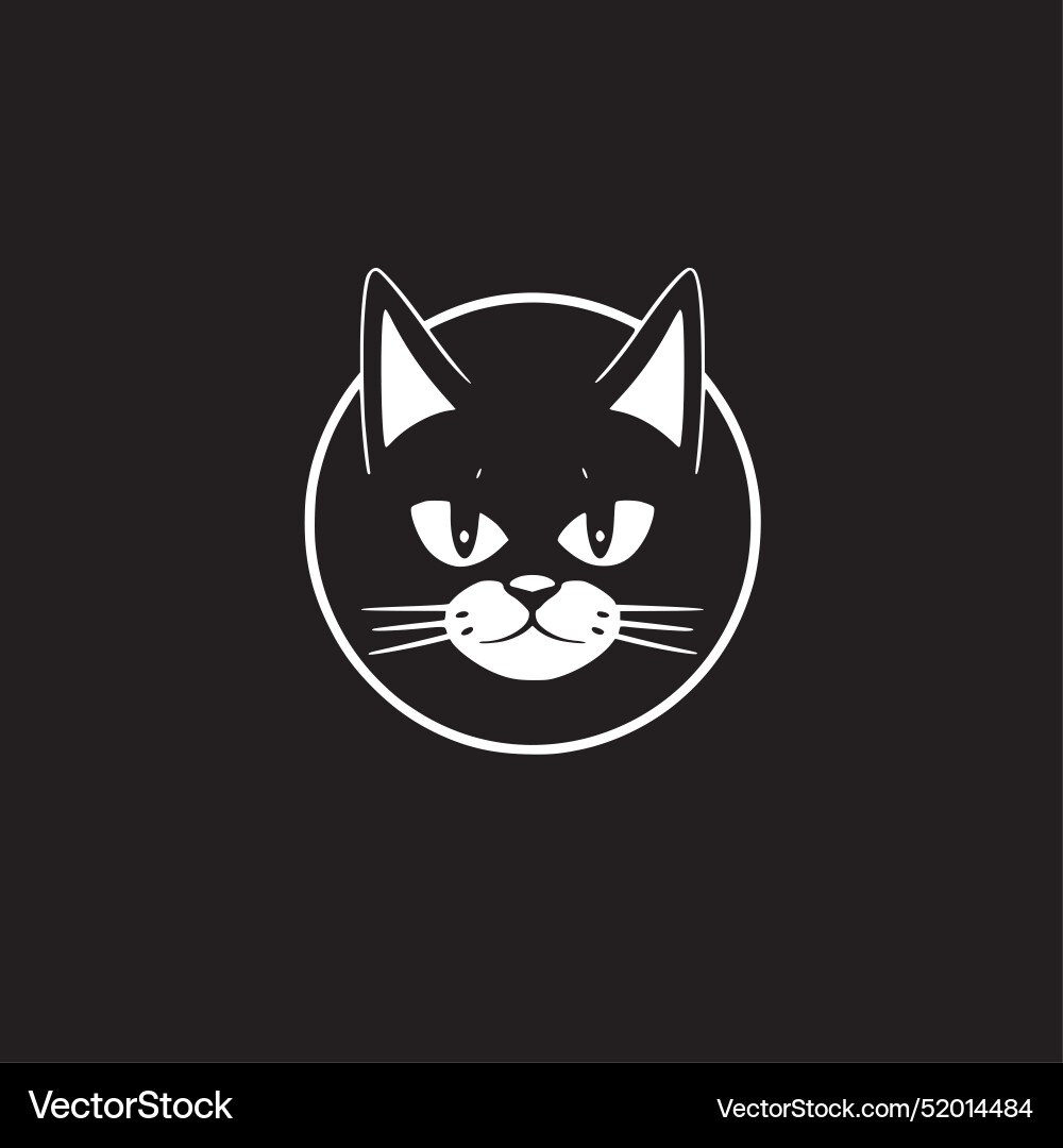 Cat - black and white isolated icon Royalty Free Vector