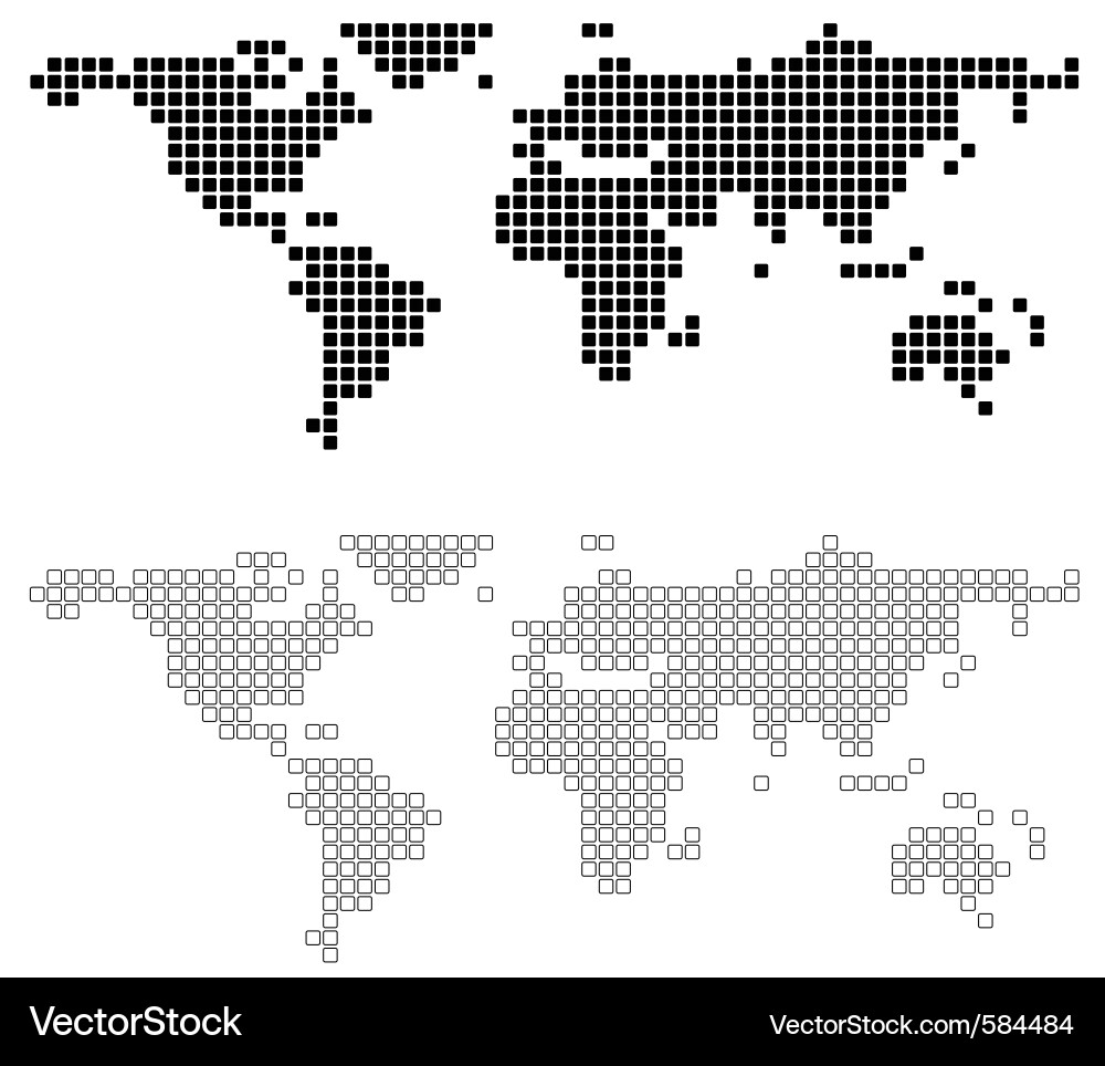 Dotted World Map Royalty Free Vector Image - VectorStock