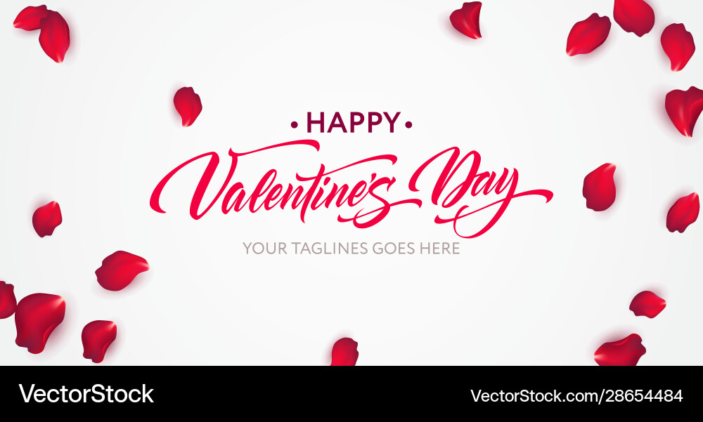 Happy valentine day calligraphy lettering Vector Image