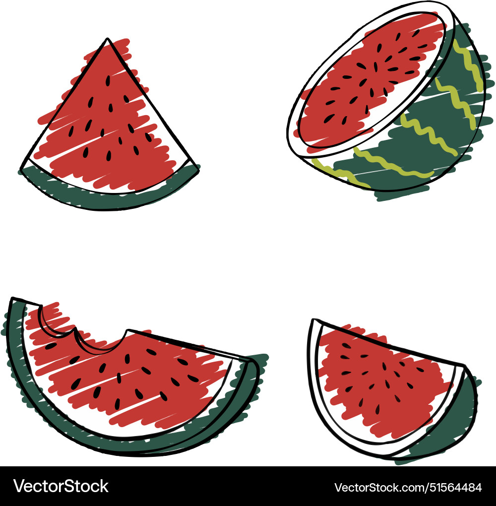 Red watermelon Royalty Free Vector Image - VectorStock