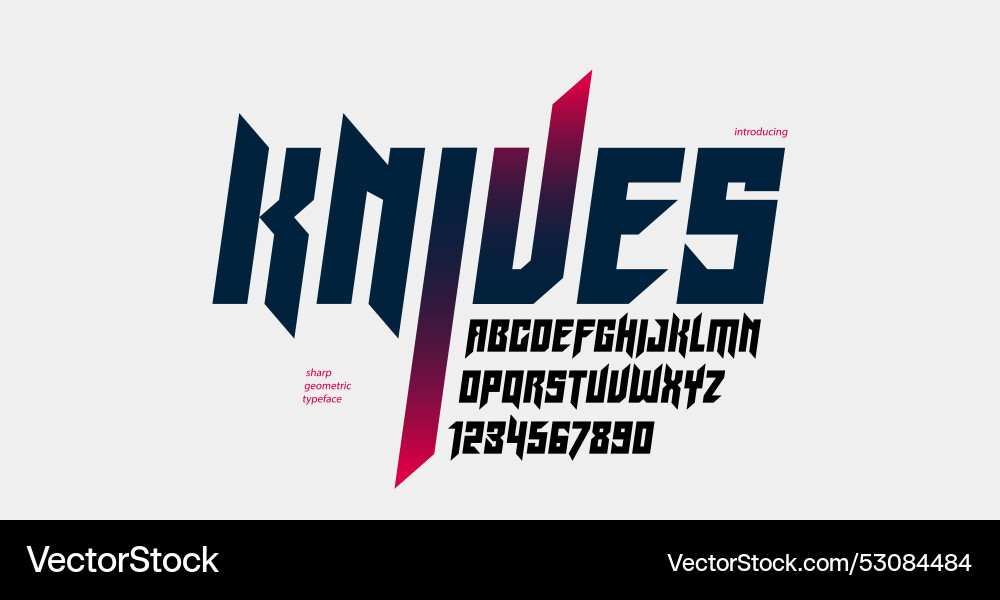 Sharp and bold display italic font for logo Vector Image