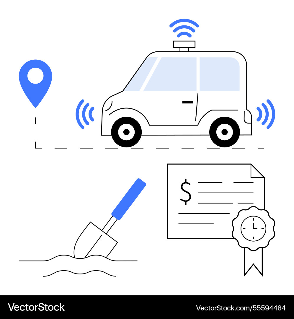 Smart car navigation investment in infrastructure Vector Image