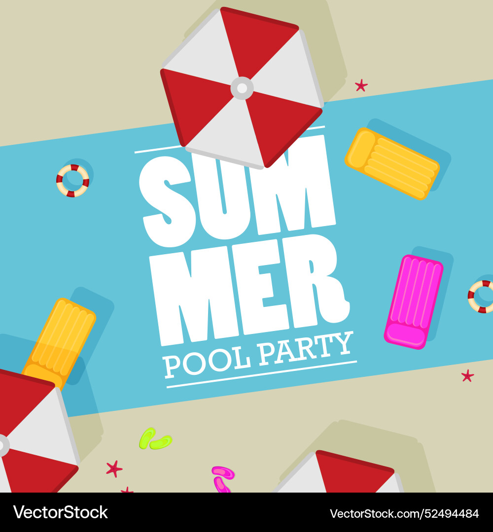Summer pool flat design style Royalty Free Vector Image