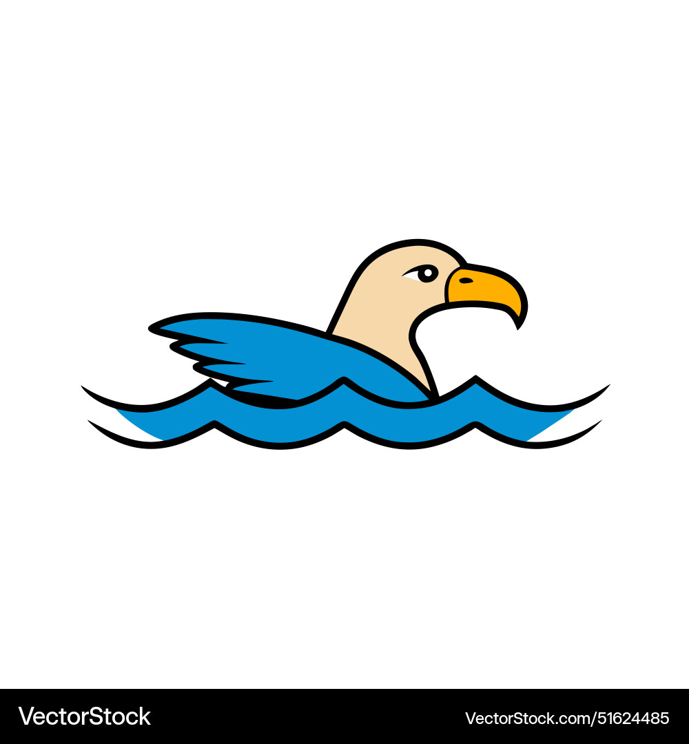 Buzzard eagle swims icon Royalty Free Vector Image