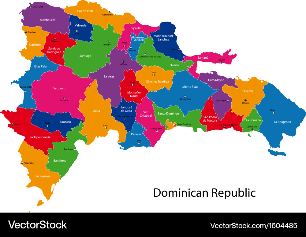 Dominican Republic Map Royalty Free Vector Image