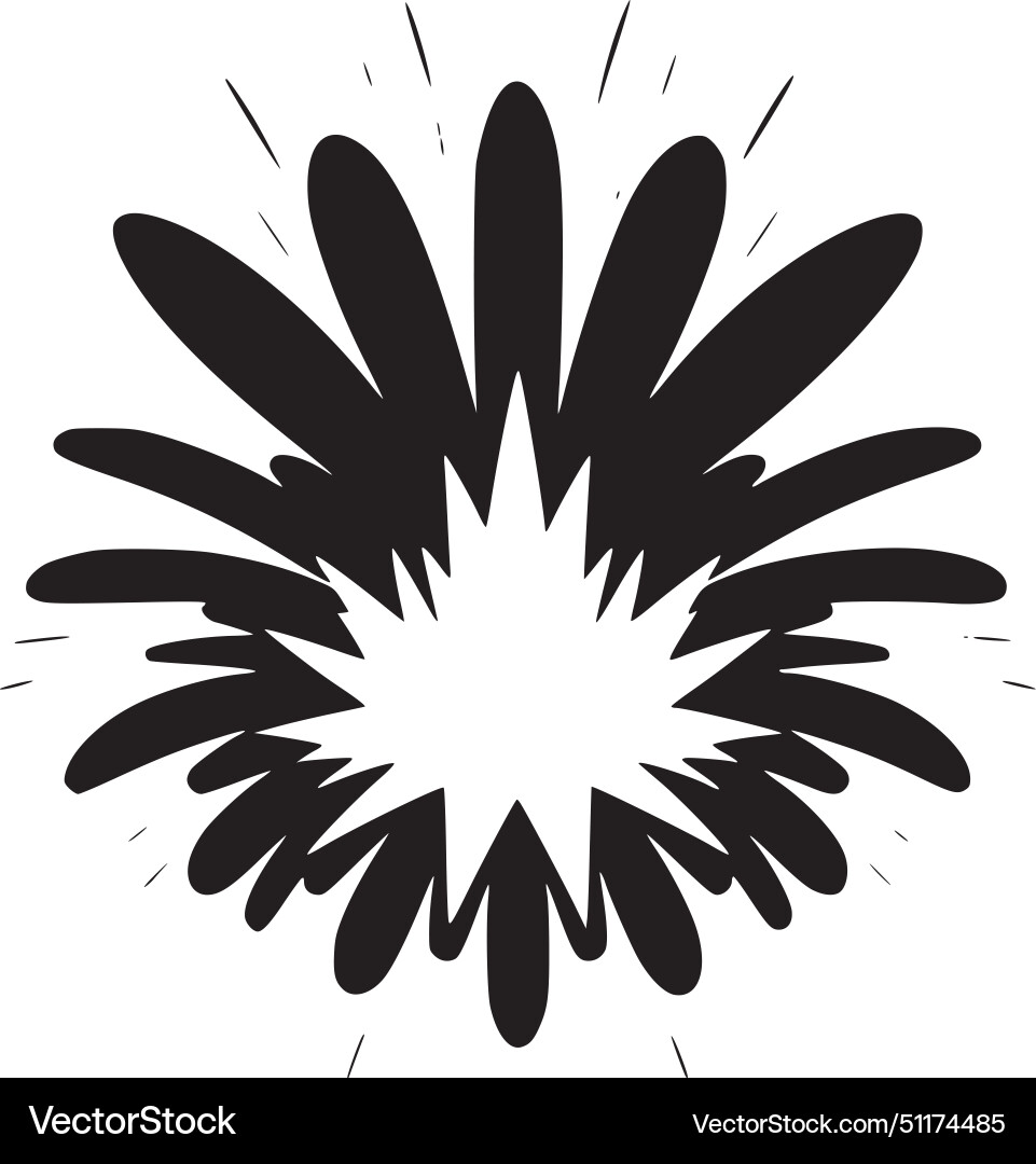 Explosion - black and white isolated icon Vector Image